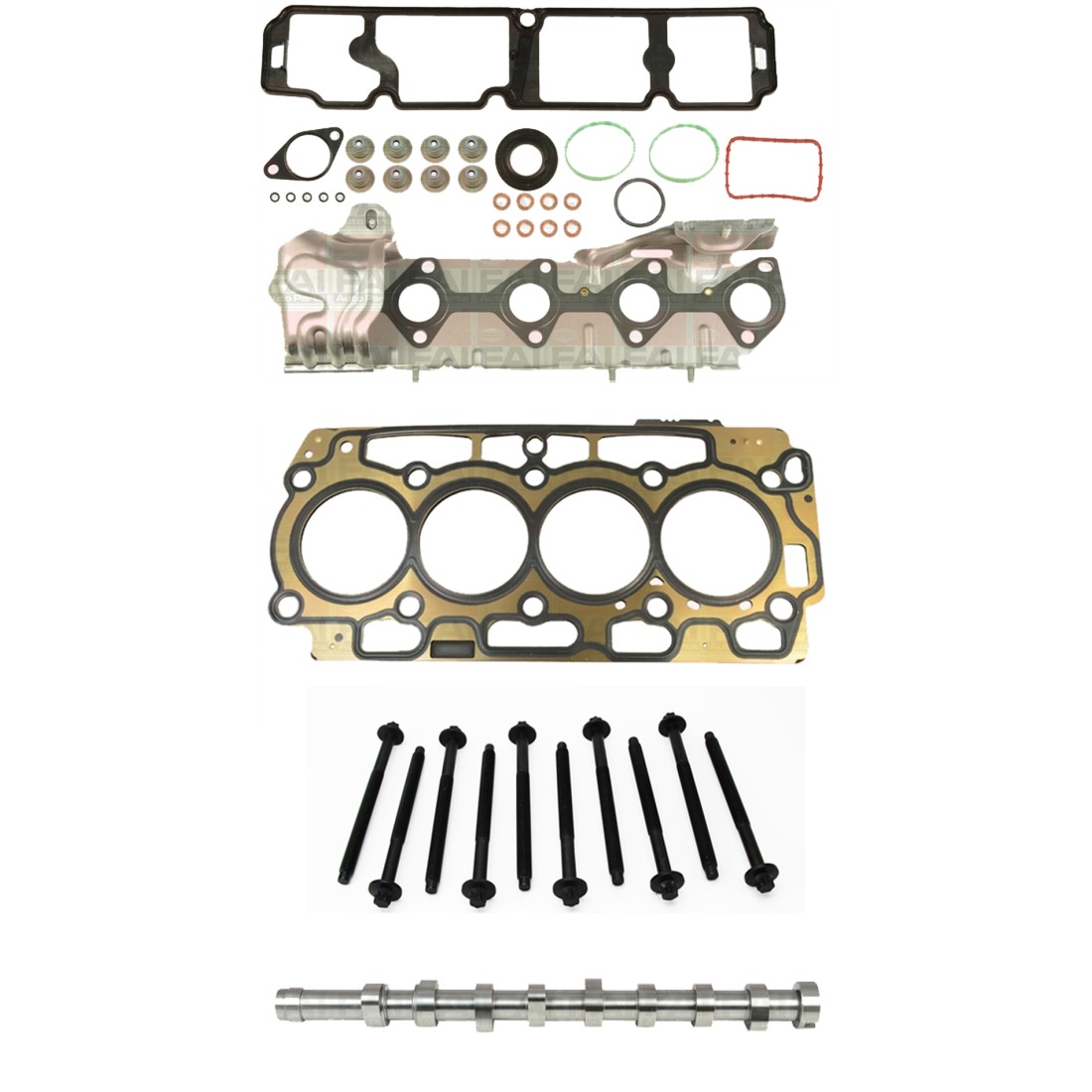 Head Gasket Set, Head Bolts and Camshaft for Peugeot 1.6 8v HDi DV6